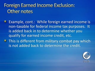 Foreign earned income exclusion | PPTX