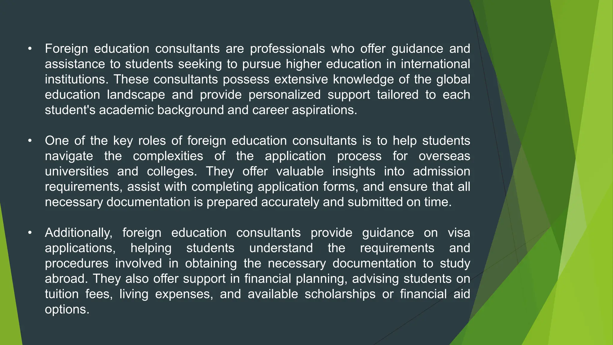 Foreign Education Consultants.pptx....... | PPTX