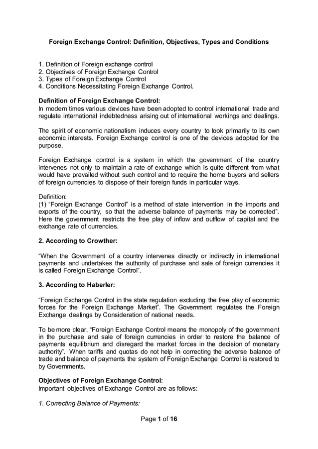 Foreign exchange control and rates | PDF