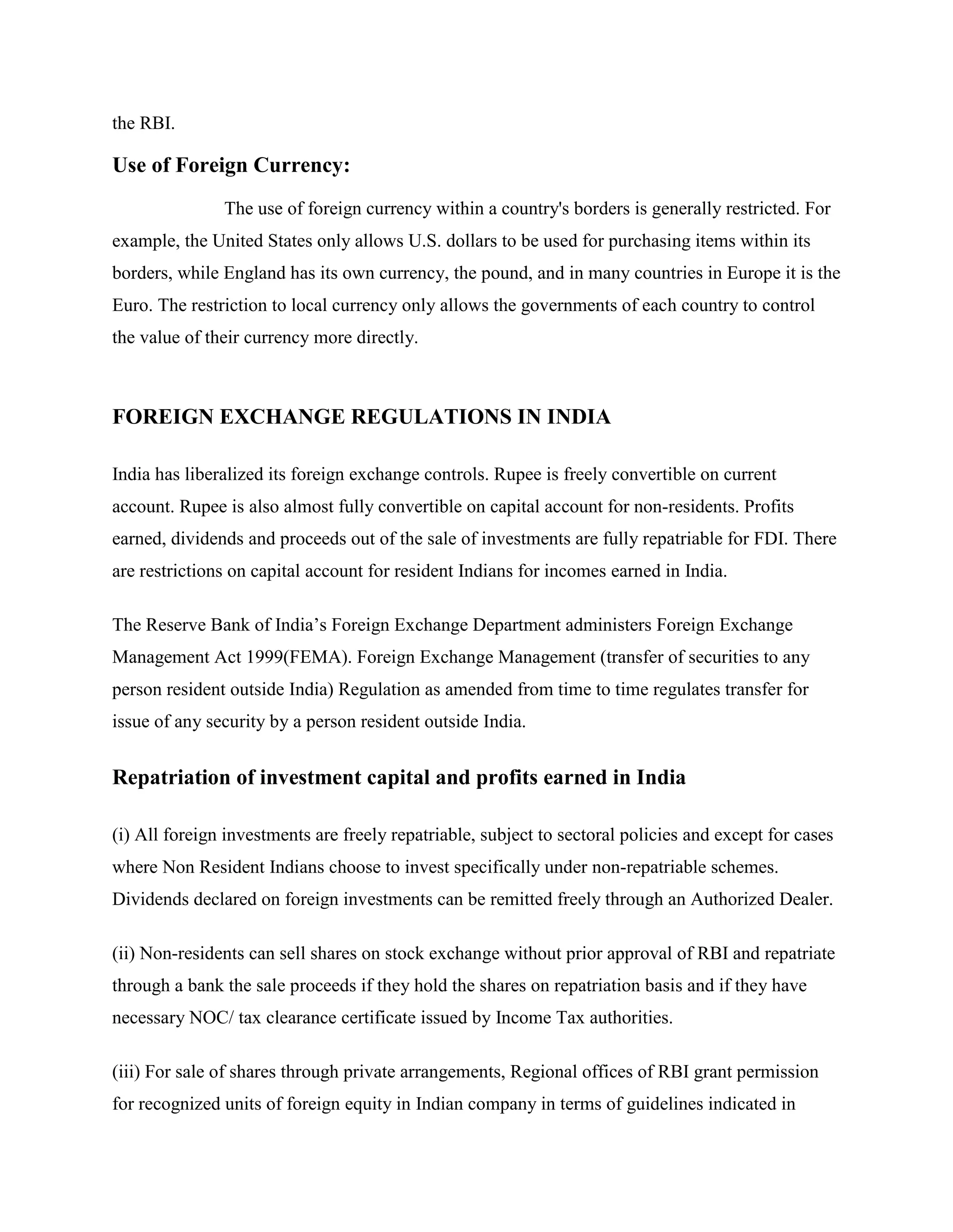 Foreign exchange controls | DOCX