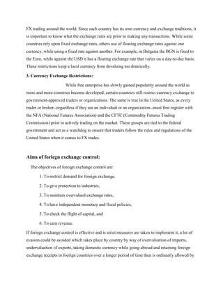 Foreign exchange controls | DOCX