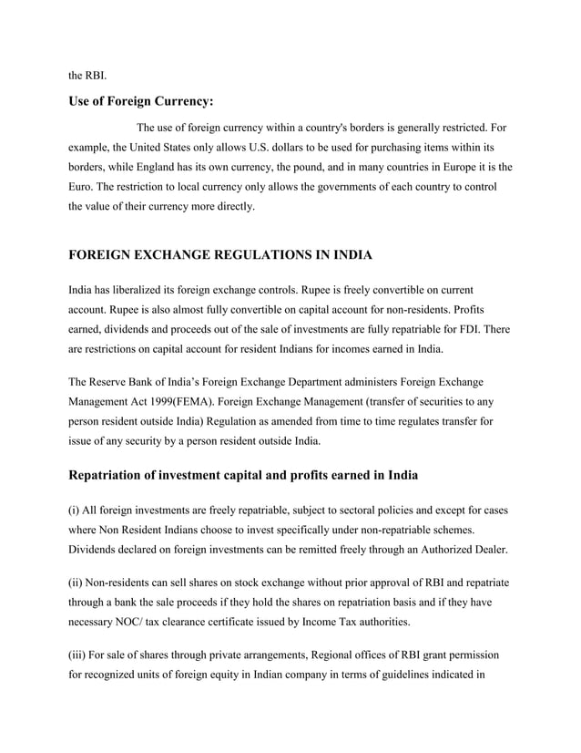 Foreign exchange controls | PDF