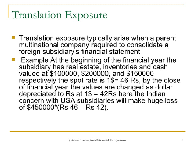 Foreign Currency Exposure And Risk | PPT