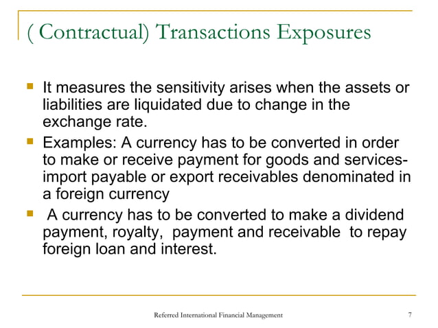 Foreign Currency Exposure And Risk | PPT