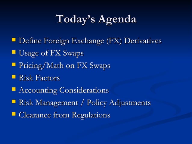 Foreign Exchange (Fx) Derivatives | PPT