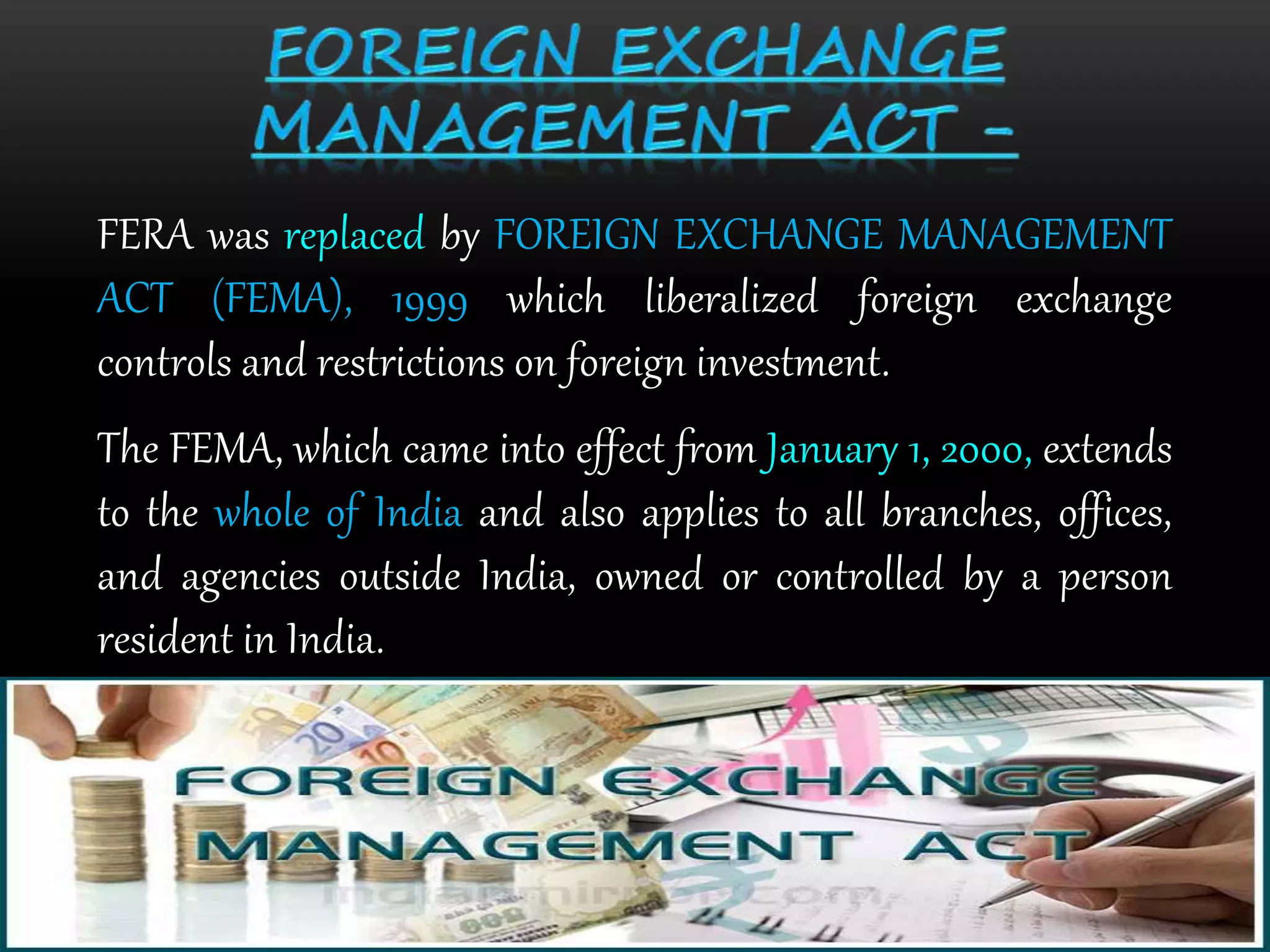 Foreign exchange management act, 1999 mp | PPTX | Stocks and Bonds ...