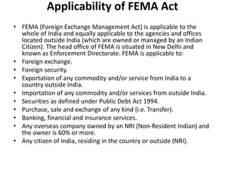 Foreign Exchange Management Act – FEMA.pptx | Business | Business and ...