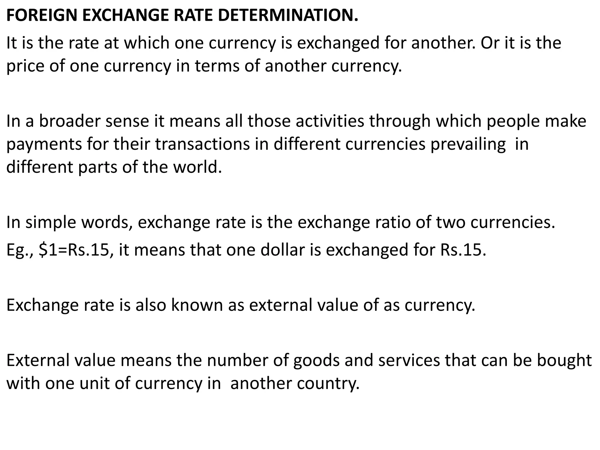 Foreign exchange rate determination | PPTX