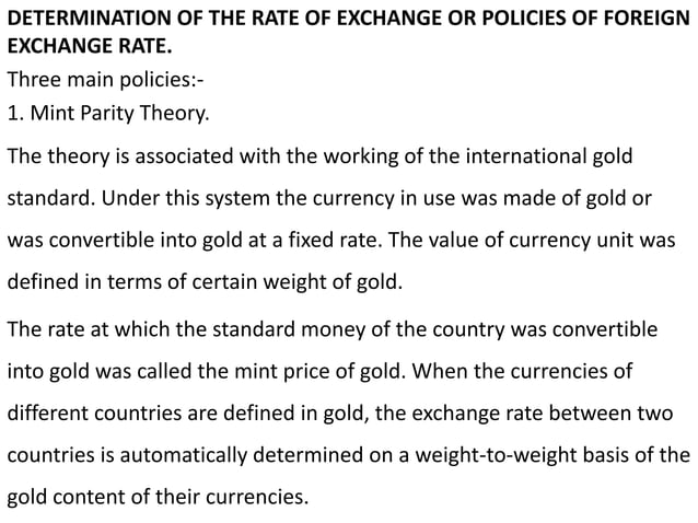 Foreign exchange rate determination | PPTX | Stocks and Bonds ...
