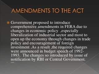 Foreign exchange regulatory act | PPT