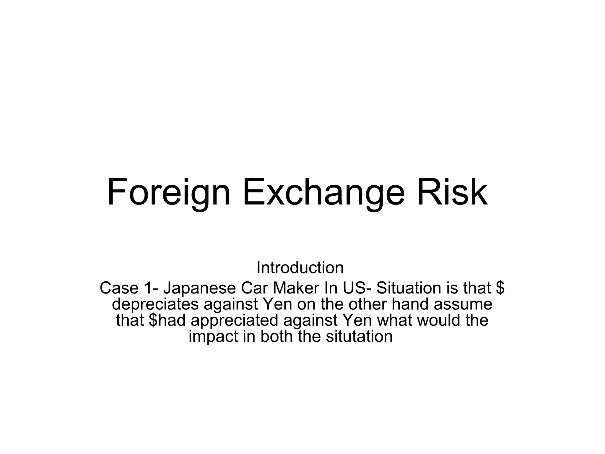 Foreign Exchange Risk | PPT