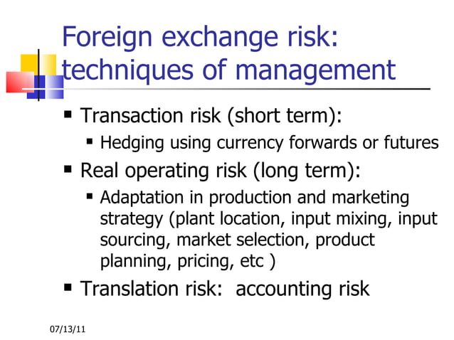Foreign exchange risk_management | PPT