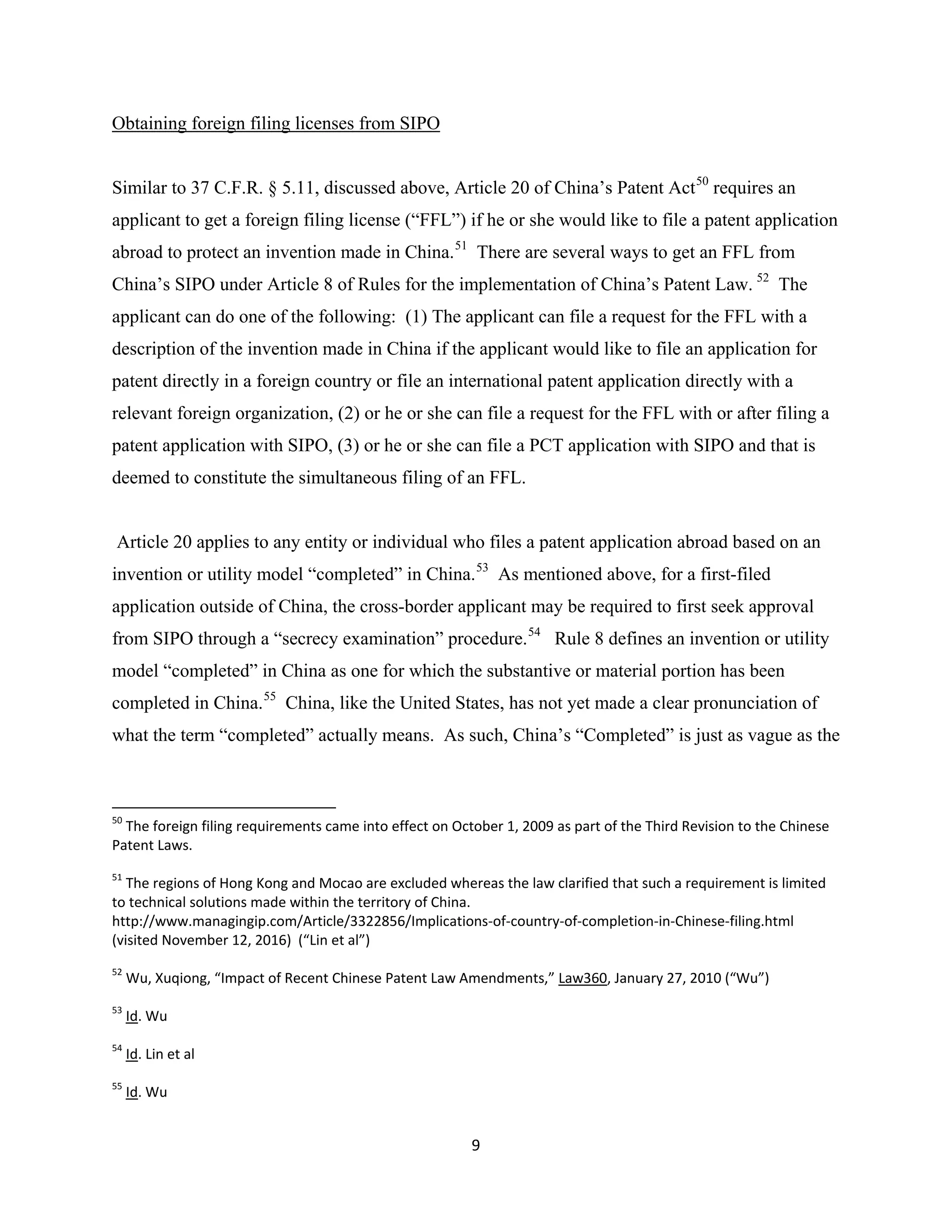 Foreign filing license for cross border inventions | PDF