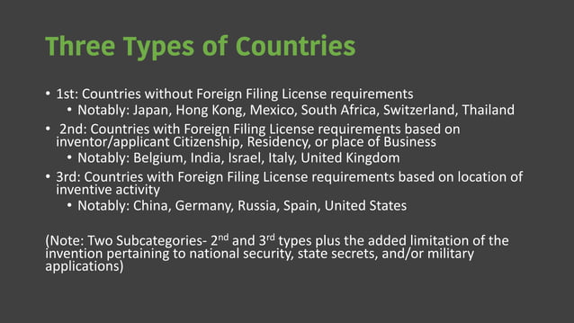 Foreign Filing Licenses | PPT