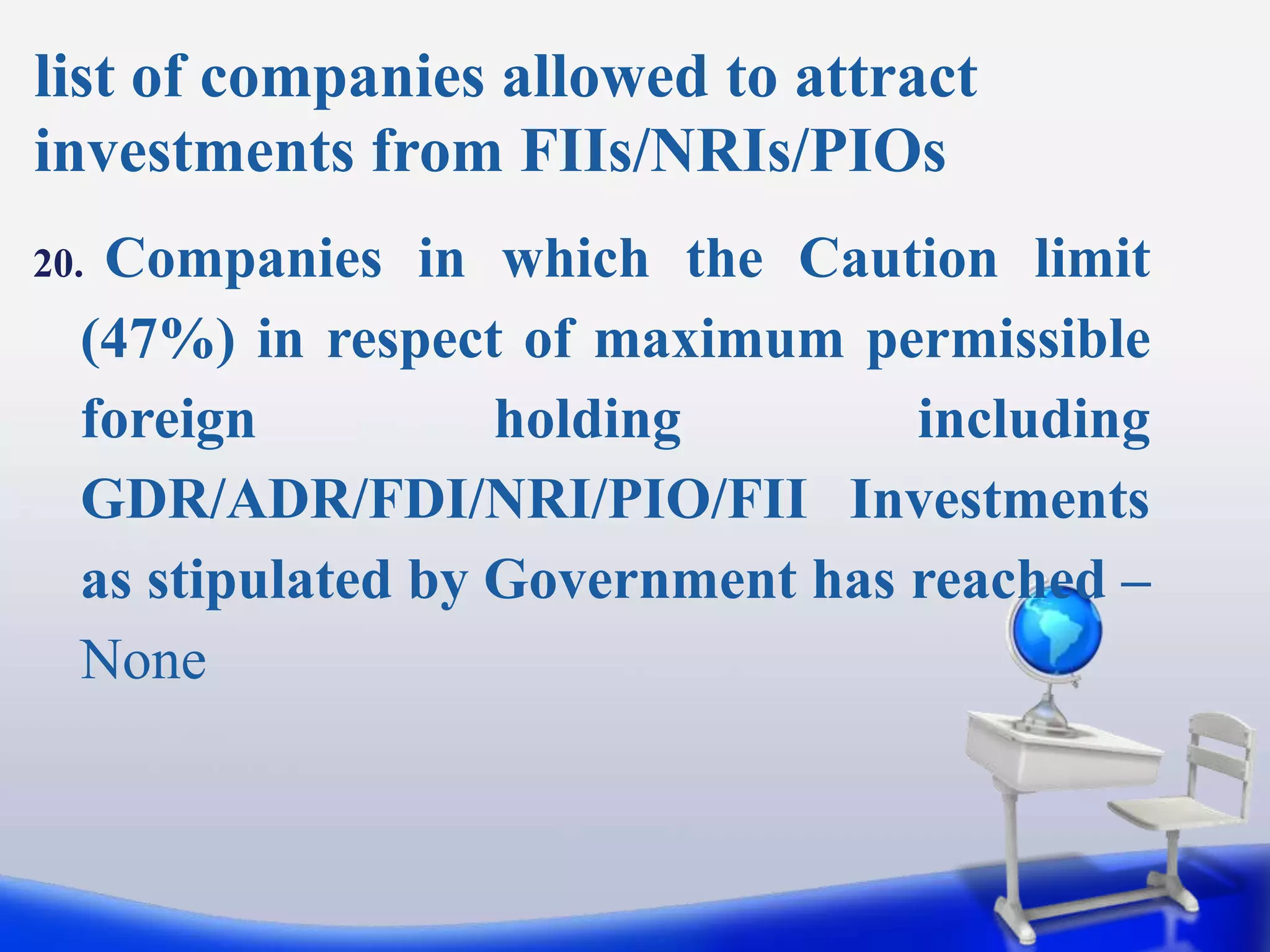 Foreign institutional investment in india | PPTX
