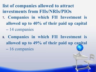 Foreign institutional investment in india | PPTX