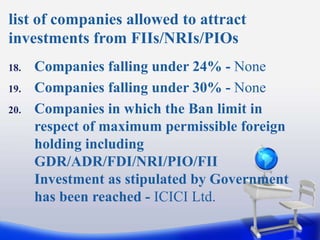 Foreign institutional investment in india | PPTX