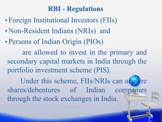 Foreign institutional investment in india | PPTX