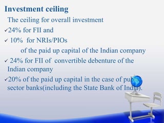 Foreign institutional investment in india | PPTX