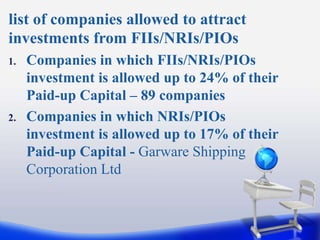 Foreign institutional investment in india | PPTX