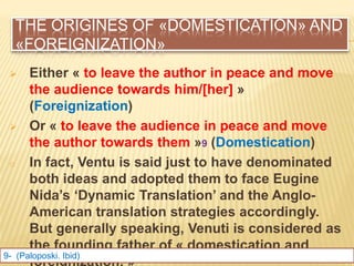 Foreignization & domestication | PPTX
