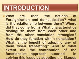 Foreignization & domestication | PPTX