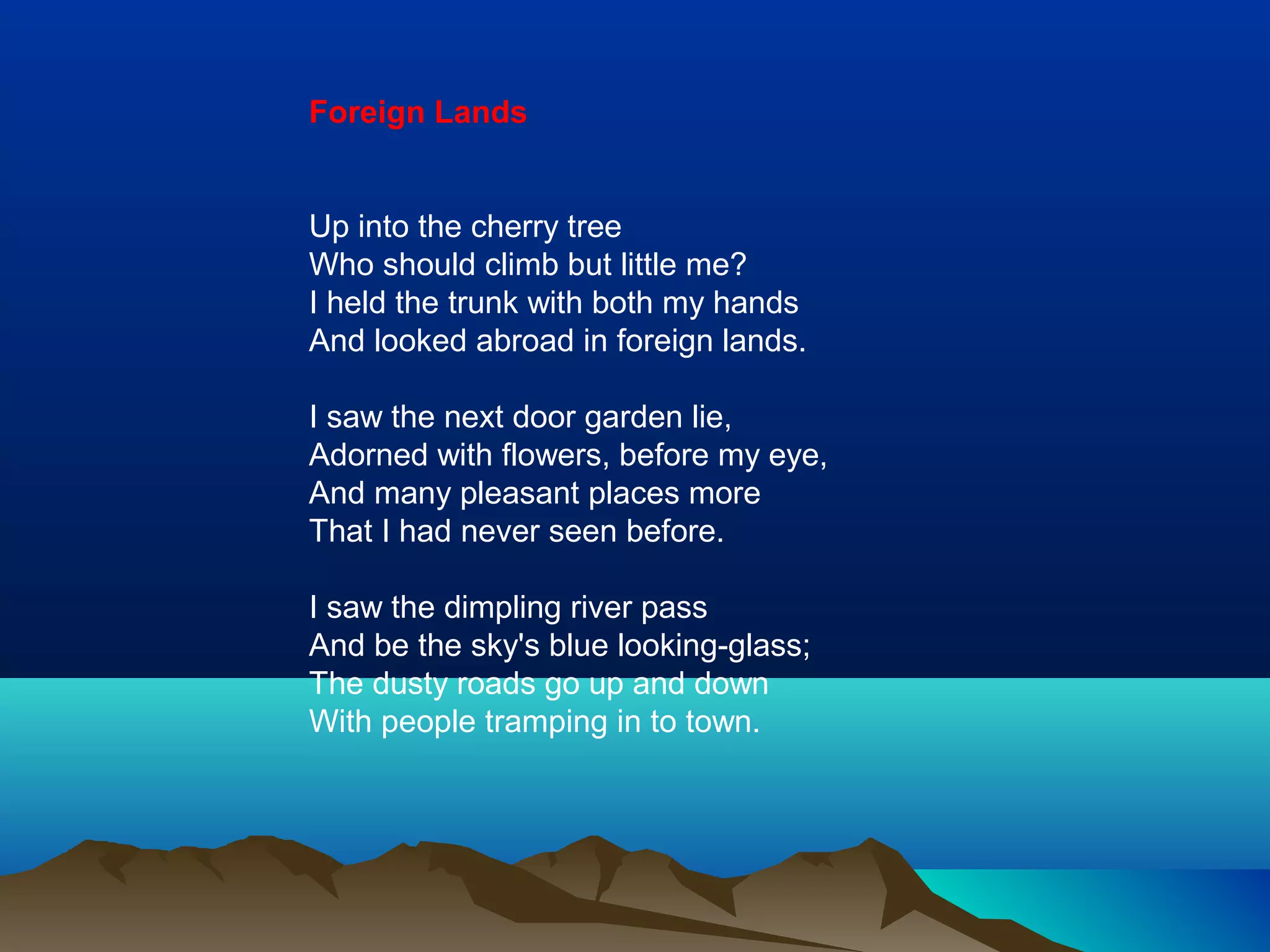 Foreign land teaching for (1) | PPT
