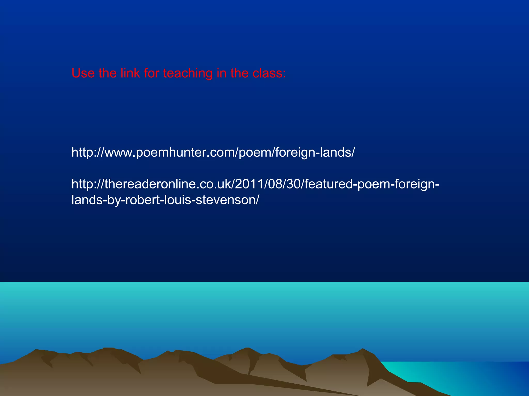 Foreign land teaching for (1) | PPT