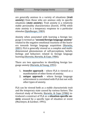Foreign language anxiety (1) | PDF