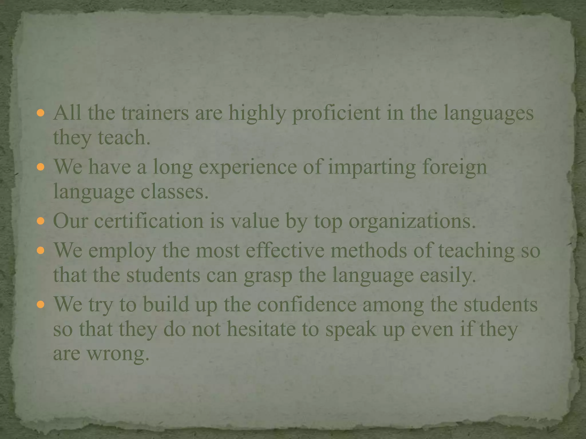 Foreign language classes | PPT