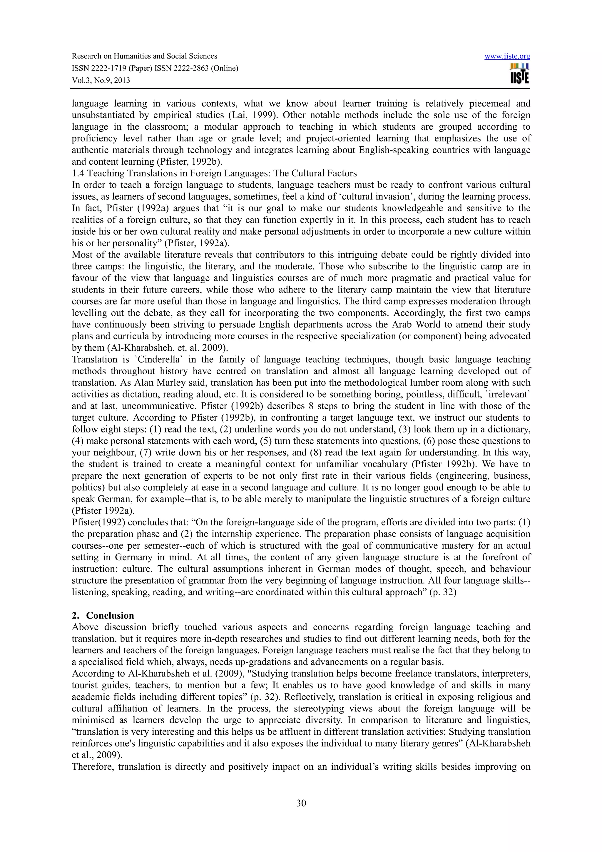 Foreign language teaching and translation | PDF