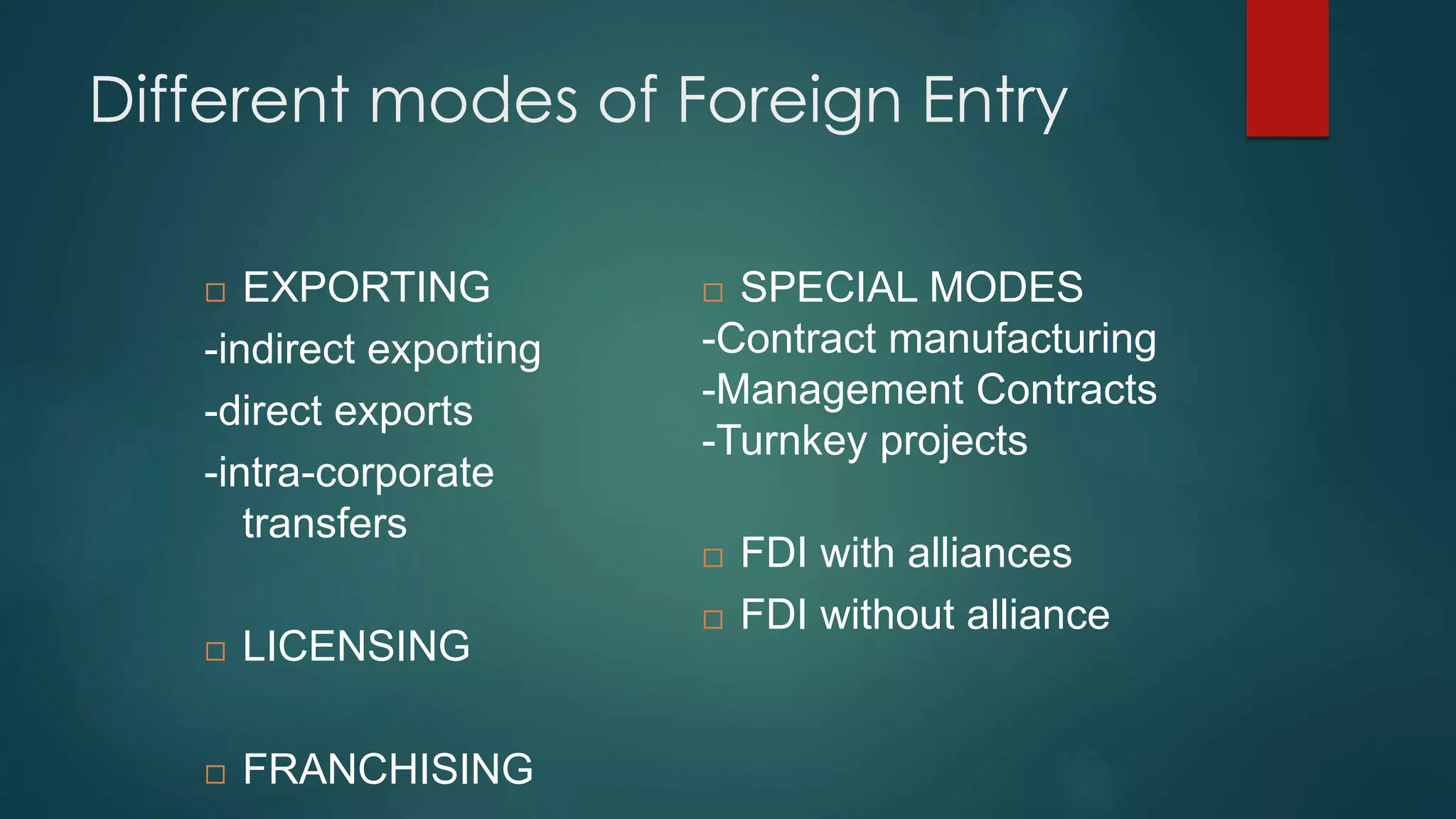 Foreign market entry | PPTX