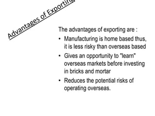 Foreign market entry strategies | PPTX