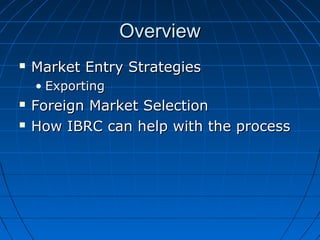 Foreign market selection process | PPT