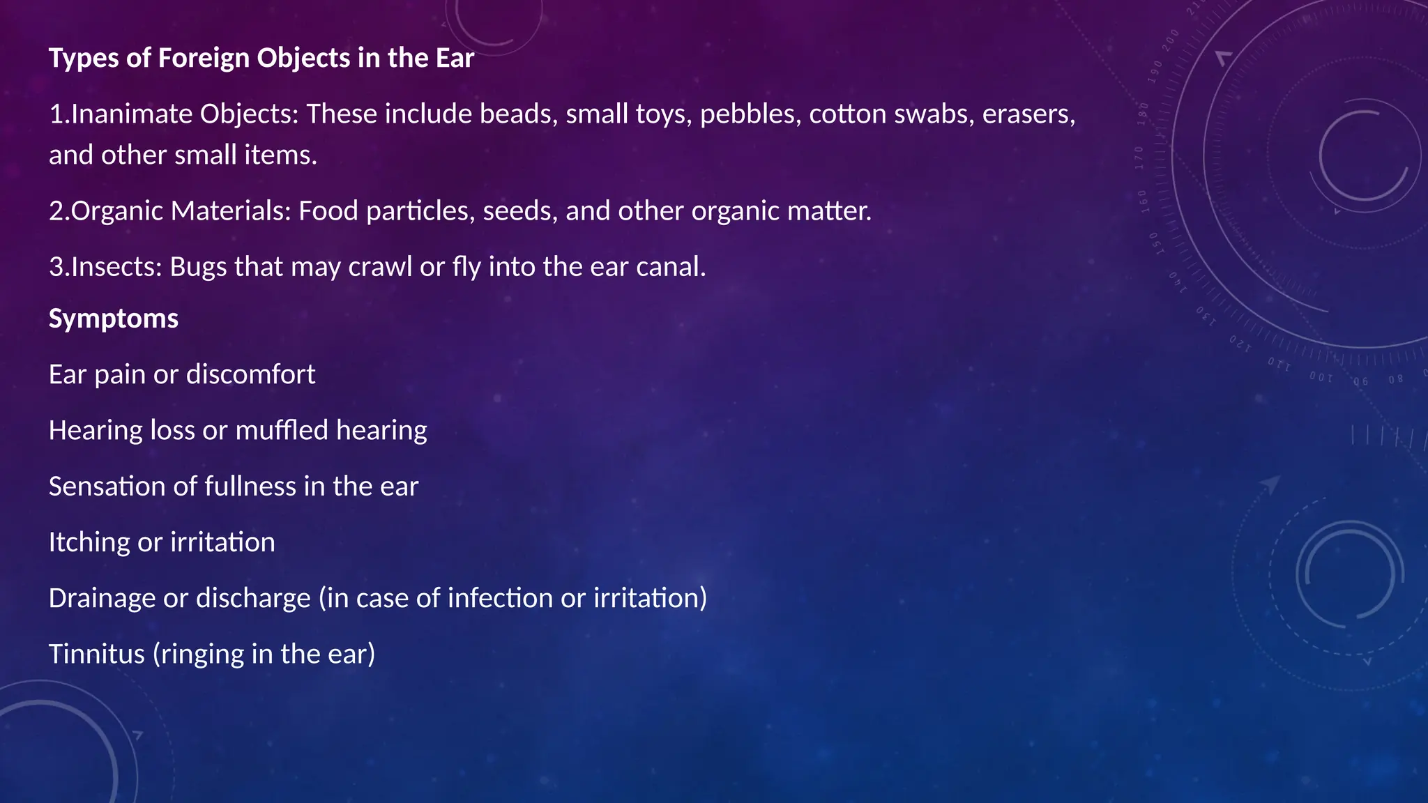FOREIGN OBJECTS IN THE EAR medical surgical nursing pptx | PPTX
