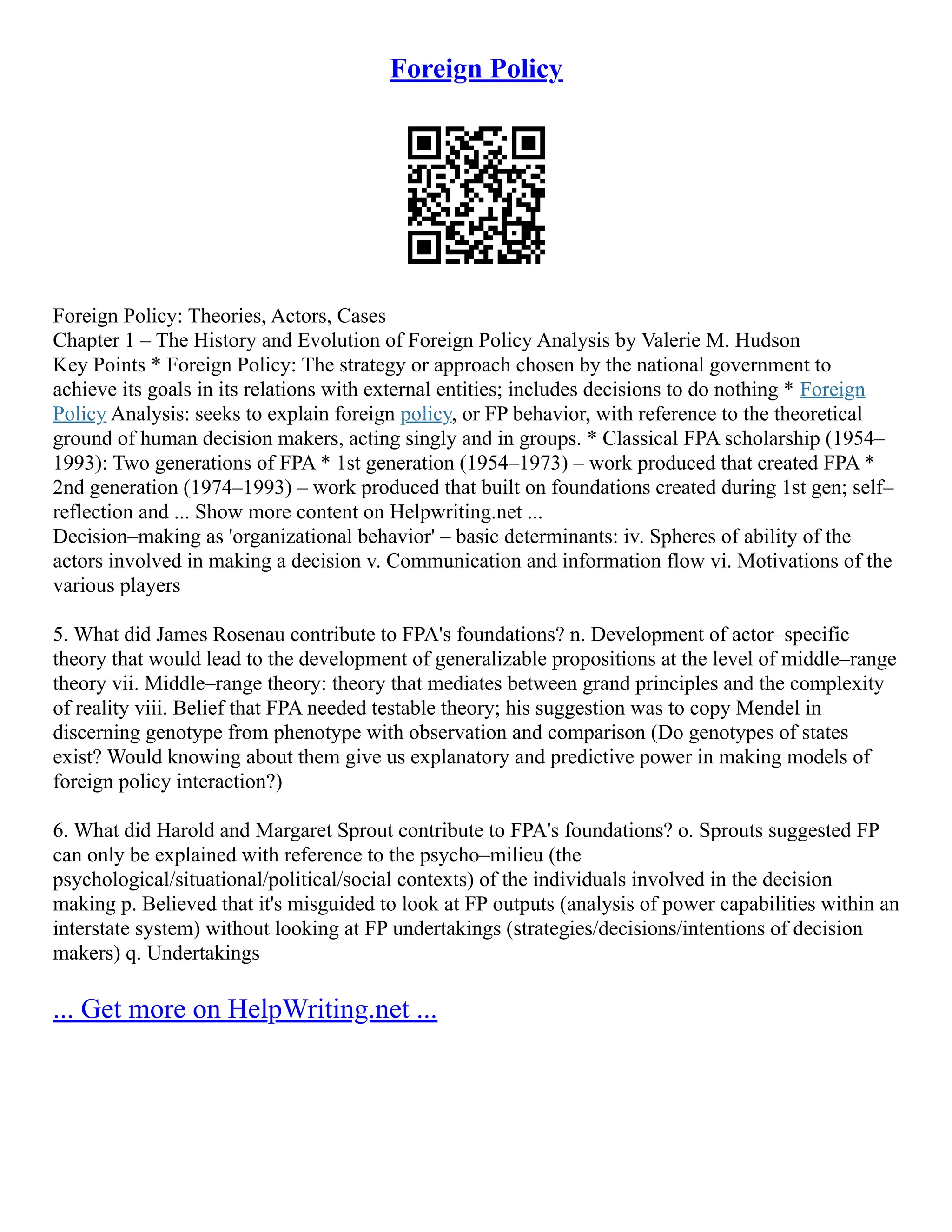 Foreign Policy | PDF
