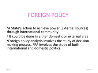 FOREIGN POLICY ANALYSIS | PPT