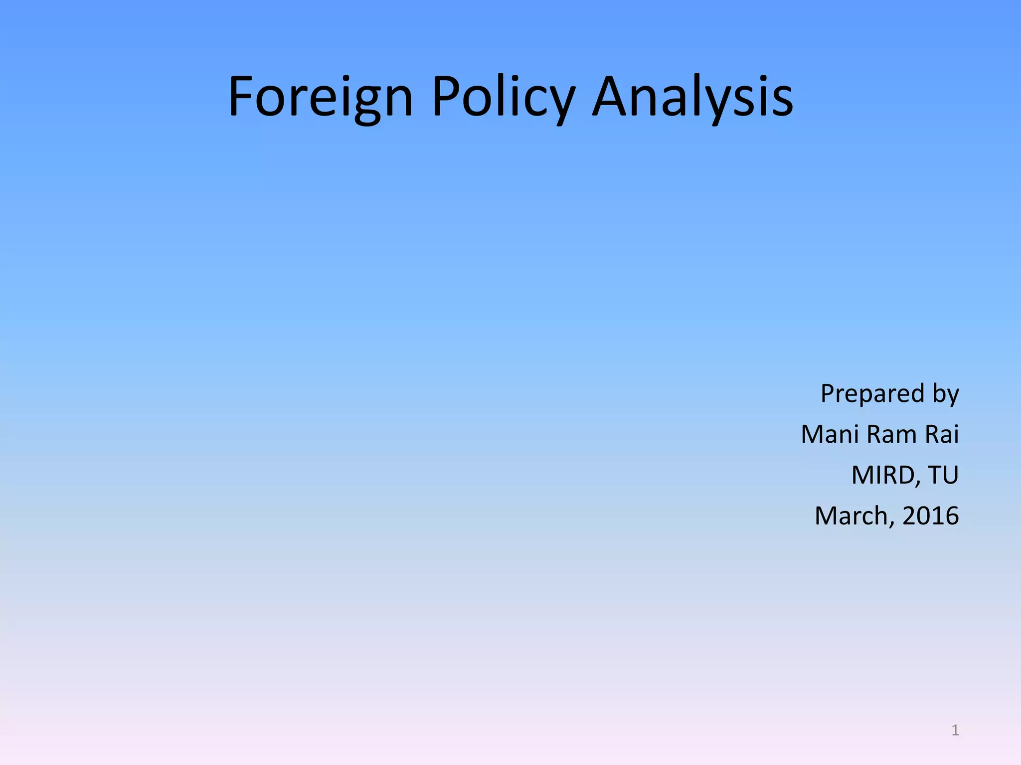 Foreign policy analysis | PPTX