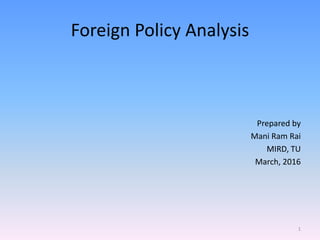 Foreign policy analysis | PPTX