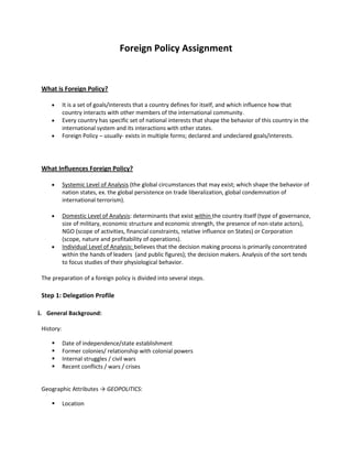 Foreign policy assignment | DOCX