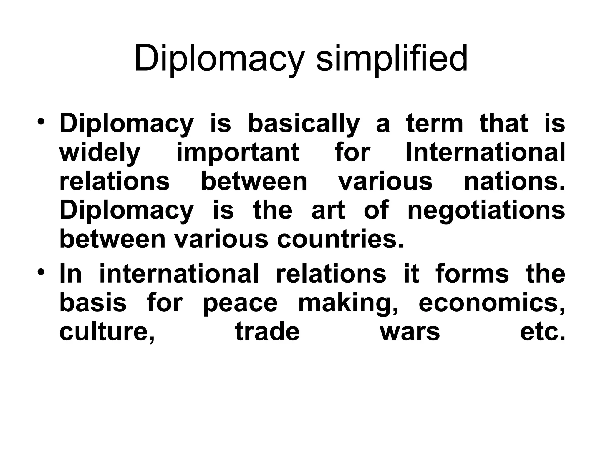 DIPLOMACY AND FOREIGN POLICY | PPT