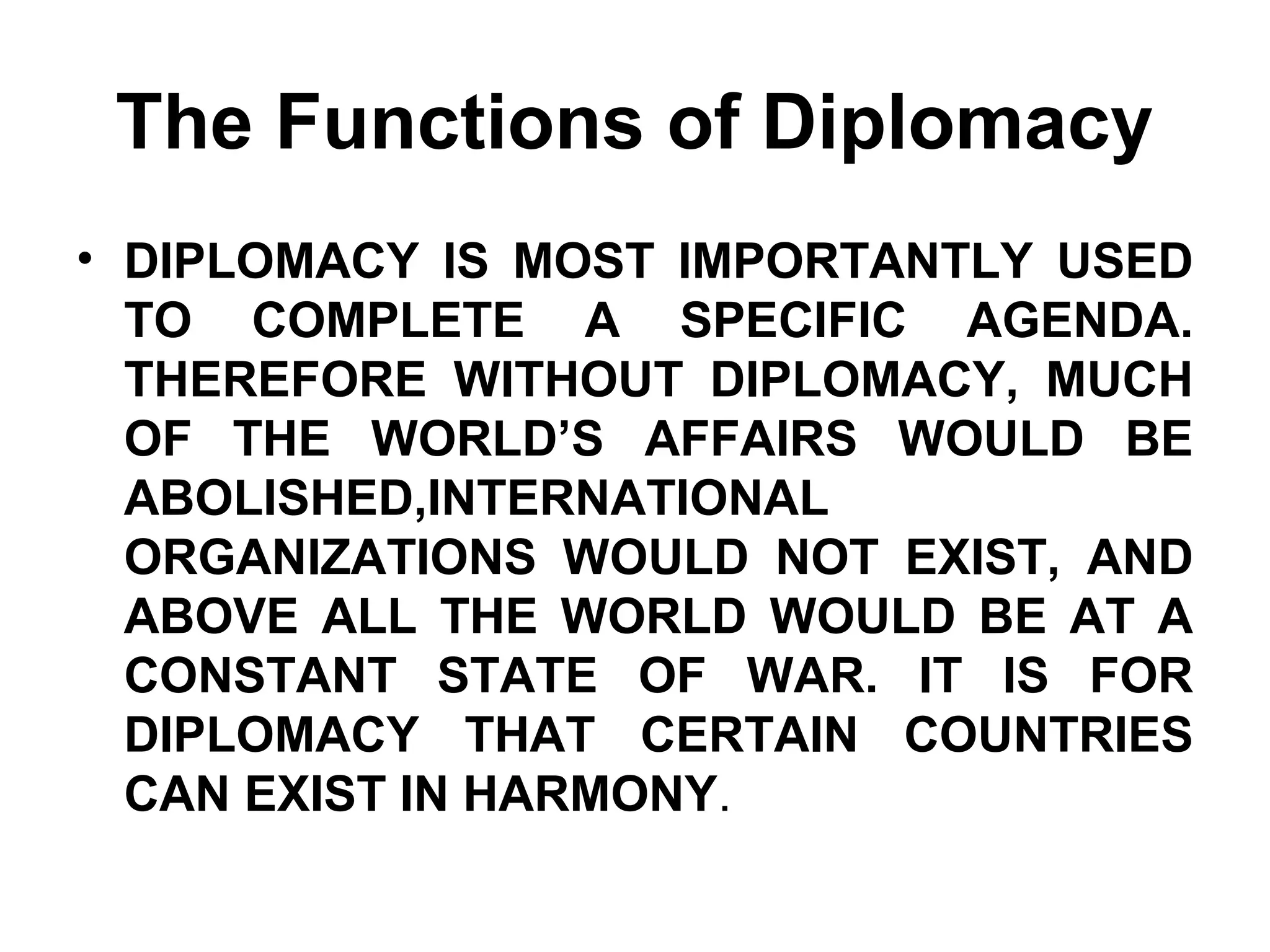 DIPLOMACY AND FOREIGN POLICY | PPT
