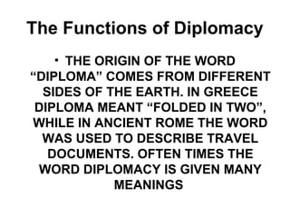 DIPLOMACY AND FOREIGN POLICY | PPT