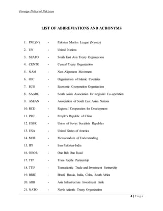 Foreign policy of pakistan | DOCX