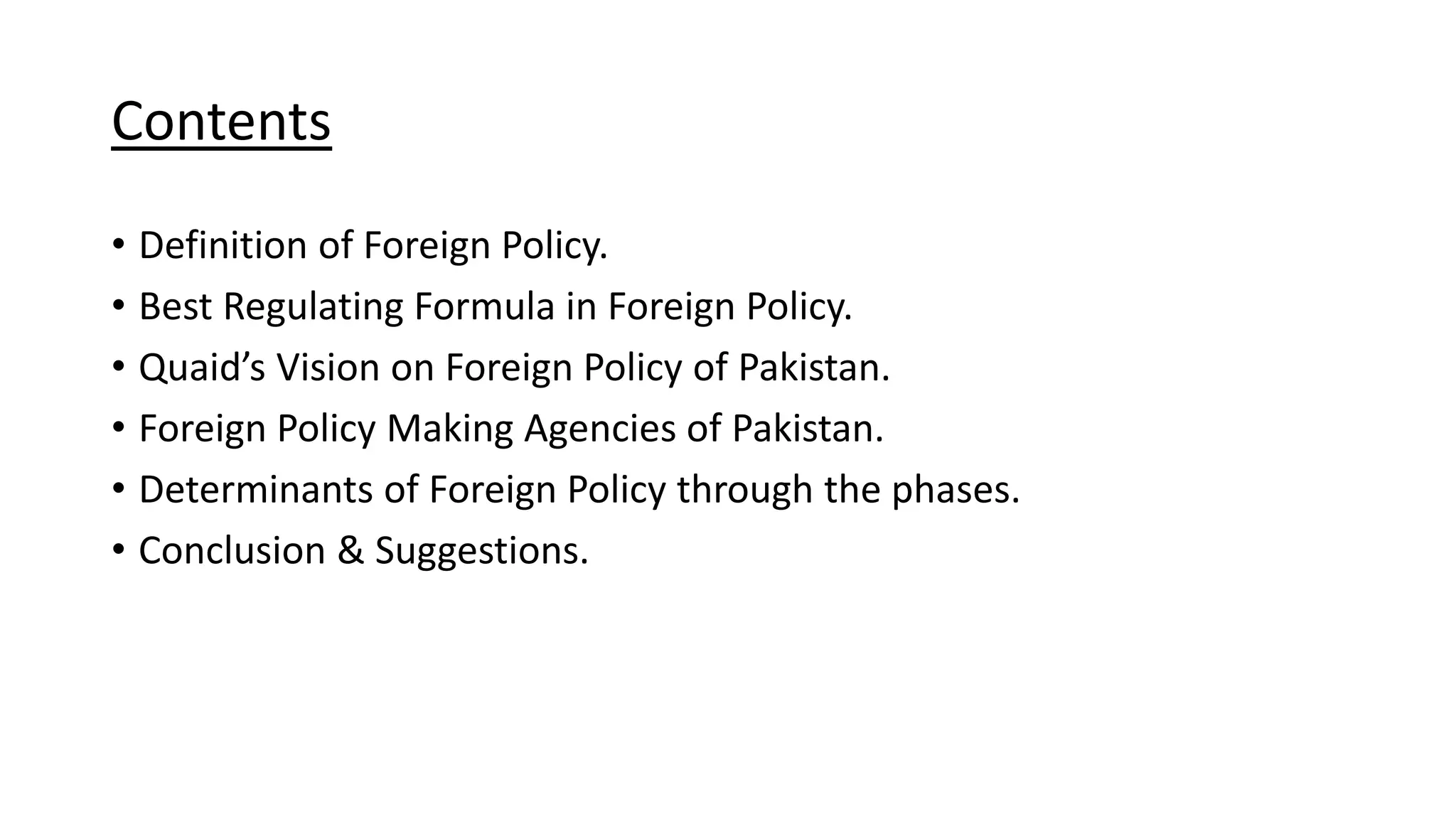 Foreign policy of pakistan | PPTX