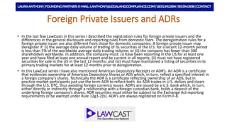 Foreign Private Issuers and ADRs | PPT