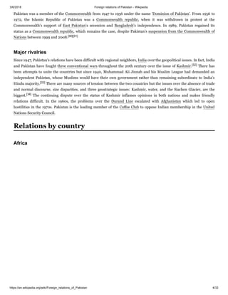 Foreign relations of pakistan wikipedia | PDF