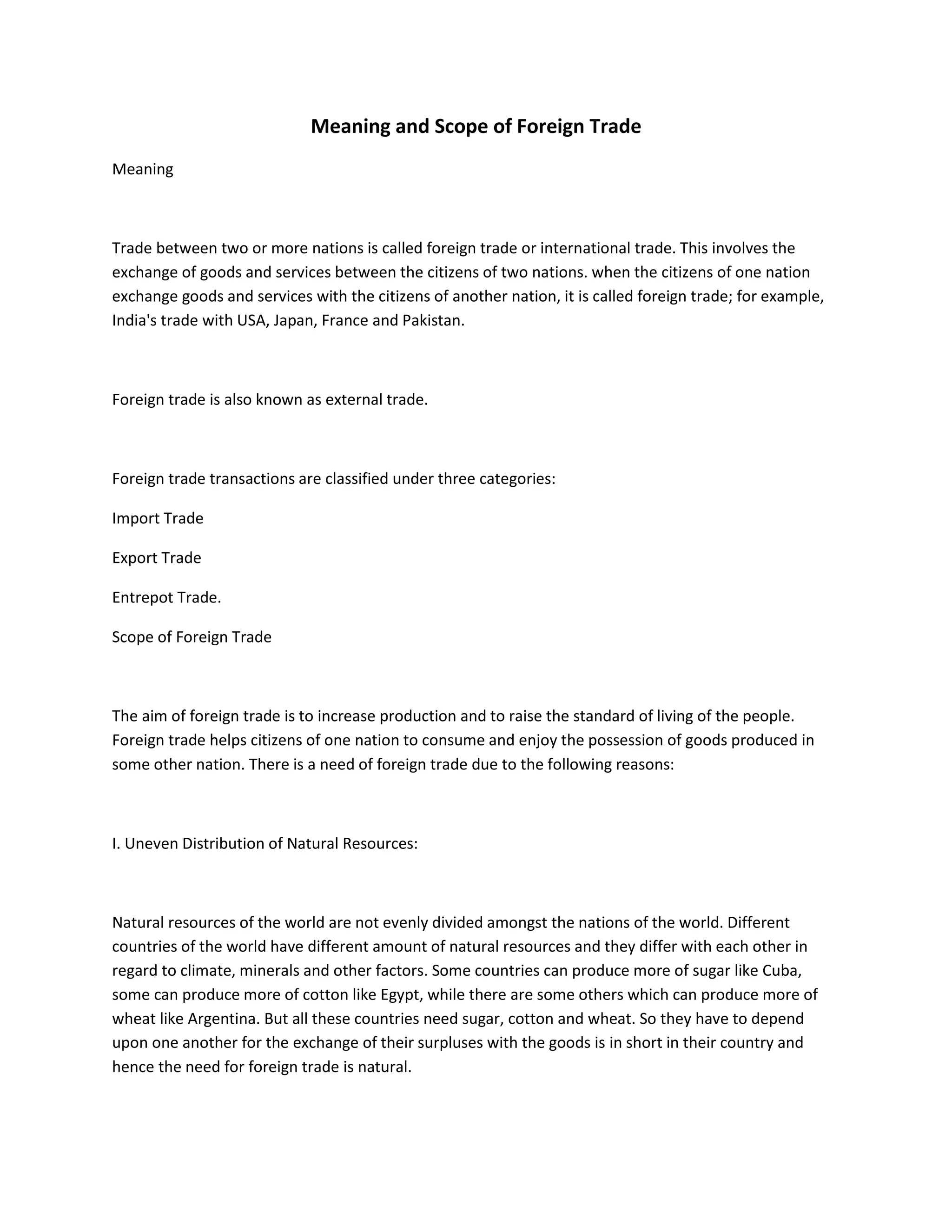 Foreign trade defined | DOCX