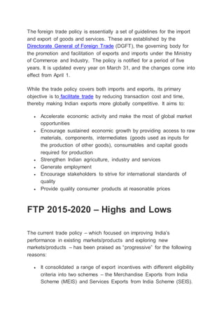 Foreign trade policy 2021 | DOC