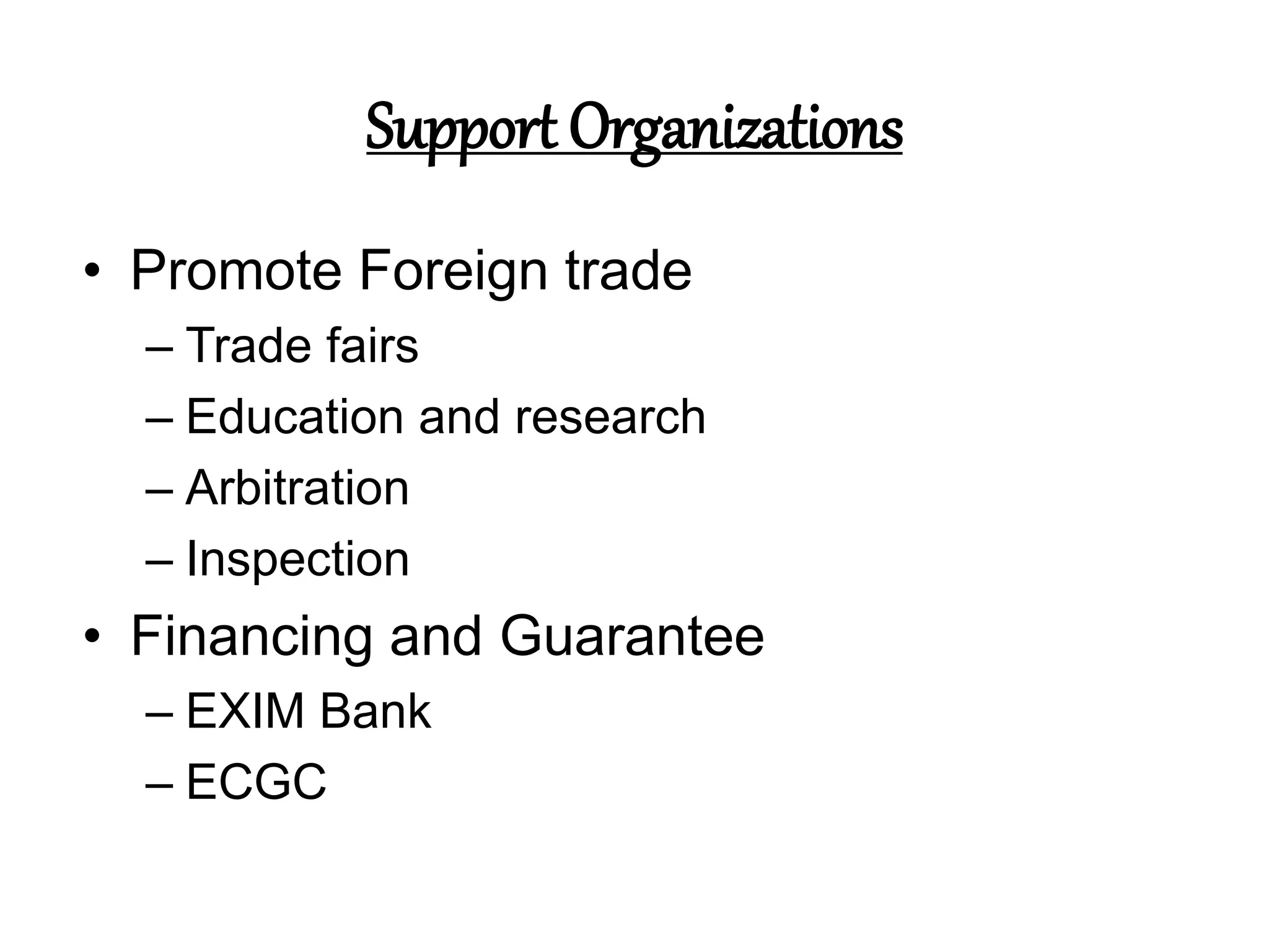 Foreign trade promotion in india | PPTX | Business Banking & Finance ...